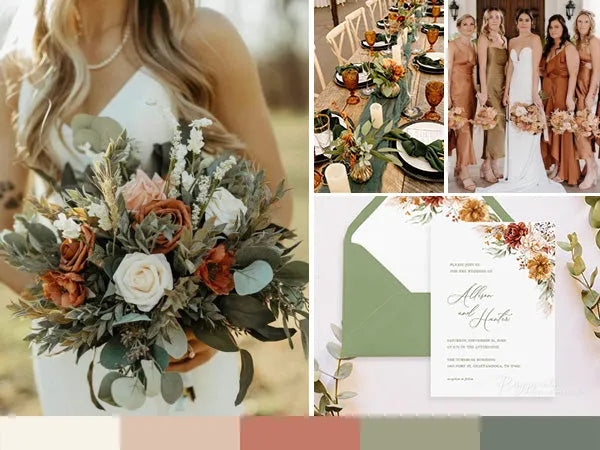 Sage and Terracotta Wedding Themes and Matching Invitations – Rosy Prints