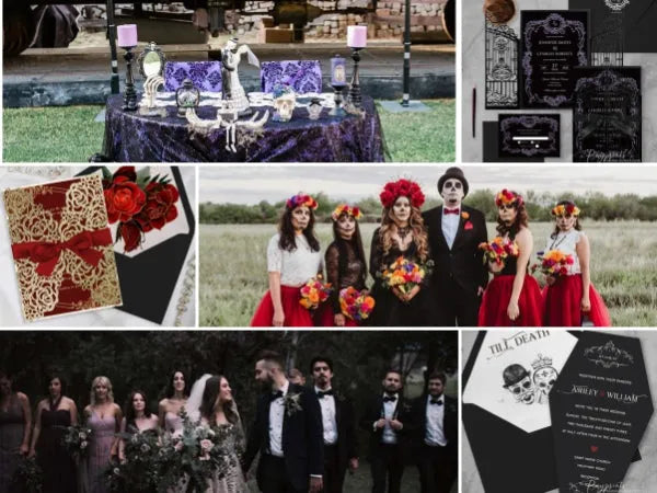 4 Spooky Halloween Wedding Invitations for October Brides – Rosy Prints