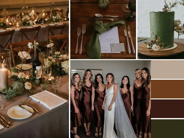 6 Rustic Fall Wedding Colors and Ideas with Brown - Rosy Prints