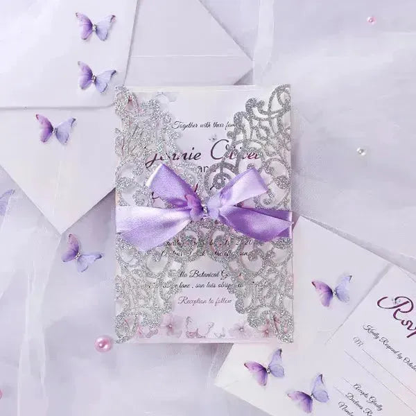 butterfly quinceanera invitations, purple sweet 16 invitations – Rosy ...